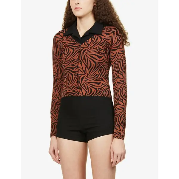 MUSIER PARIS Mora Zebra-print Cotton-knit Cardigan