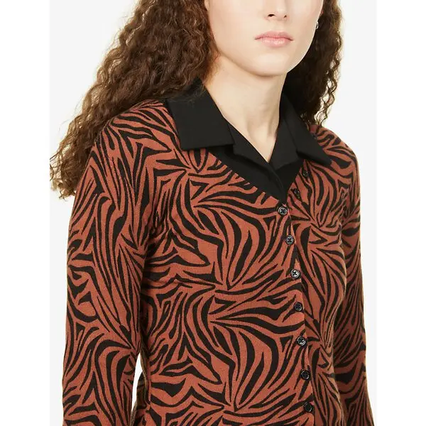 MUSIER PARIS Mora Zebra-print Cotton-knit Cardigan