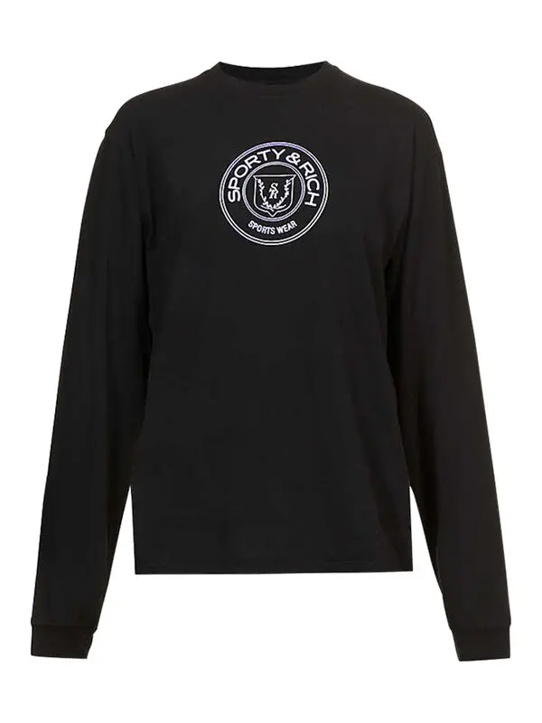 SPORTY & RICH Monaco Branded Cotton-jersey T-shirt