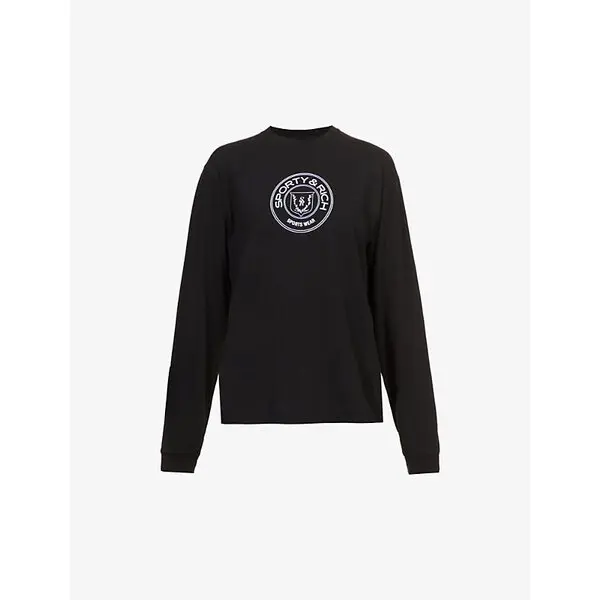 SPORTY & RICH Monaco Branded Cotton-jersey T-shirt