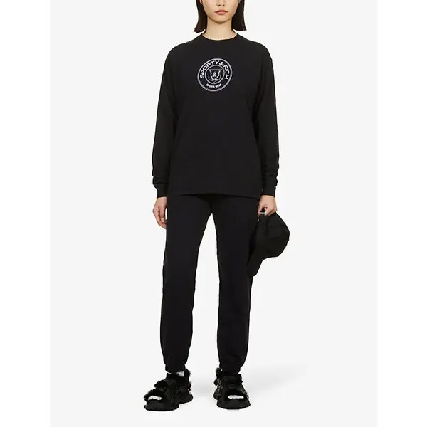 SPORTY & RICH Monaco Branded Cotton-jersey T-shirt