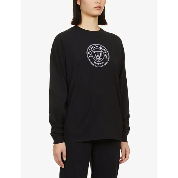 SPORTY & RICH Monaco Branded Cotton-jersey T-shirt