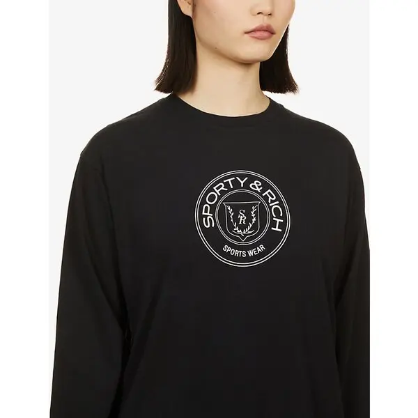 SPORTY & RICH Monaco Branded Cotton-jersey T-shirt