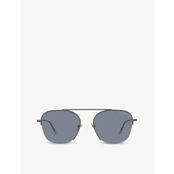 Giorgio Armani Ar6124 Pilot-frame Sunglasses - Gold