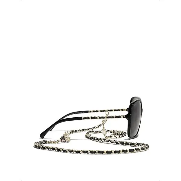 Chanel Oversized Square Sunglasses With Chain