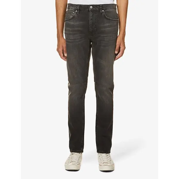 Nudie Jeans Lean Dean Slim-fit Mid-rise Tapered Jeans - Black Eyes