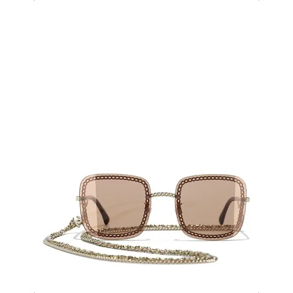 Chanel Square Sunglasses - Gold