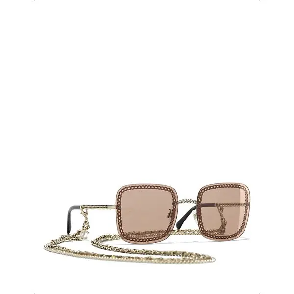 Chanel Square Sunglasses - Gold