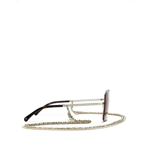 Chanel Square Sunglasses - Gold