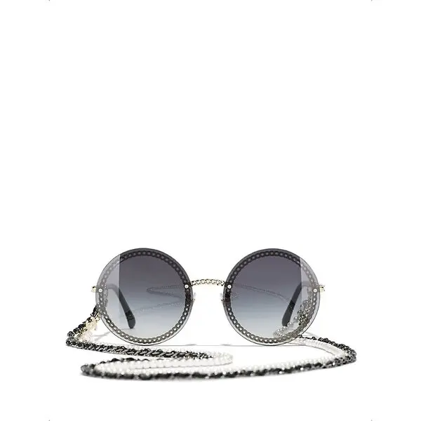 Chanel Round Frame Sunglasses - Gold