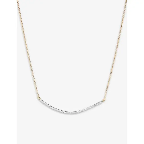 Monica Vinader Riva Wave Diamond Necklace - Gold