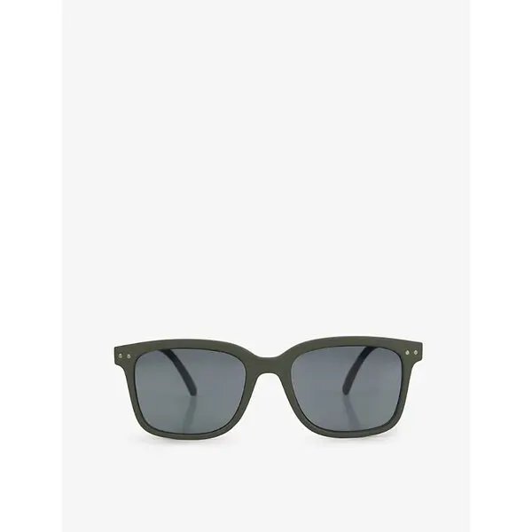 IZIPIZI L Square-framed Sunglasses - Khaki Green