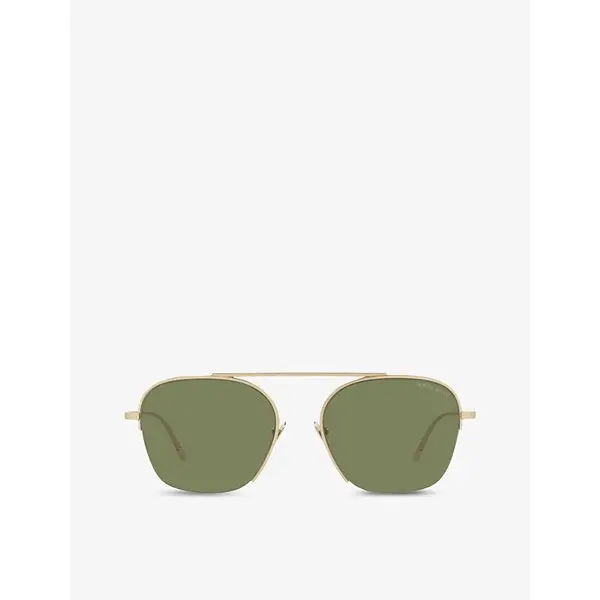 Giorgio Armani Ar6124 Aviator Sunglasses - Gold