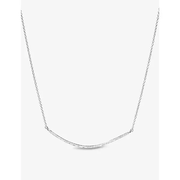 Monica Vinader Riva Wave Diamond Necklace - Silver
