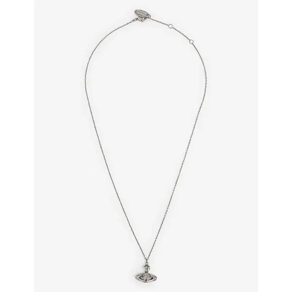VIVIENNE WESTWOOD Pina Bas Relief Pendant Necklace - Platinum/ Crystal