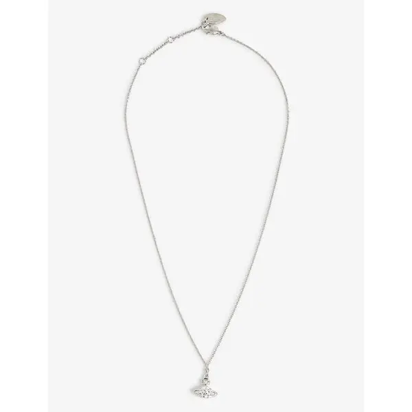 VIVIENNE WESTWOOD Reina Orb Pendant Necklace - Platinum/ White Cz