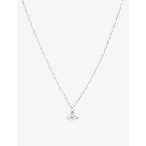 VIVIENNE WESTWOOD Reina Orb Pendant Necklace - Platinum/ White Cz