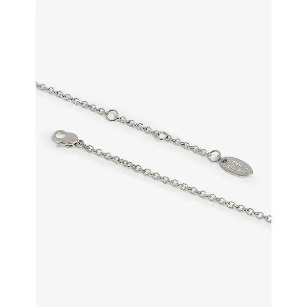 VIVIENNE WESTWOOD Mini Bas Relief Pendant Necklace - Platinum/ Crystal