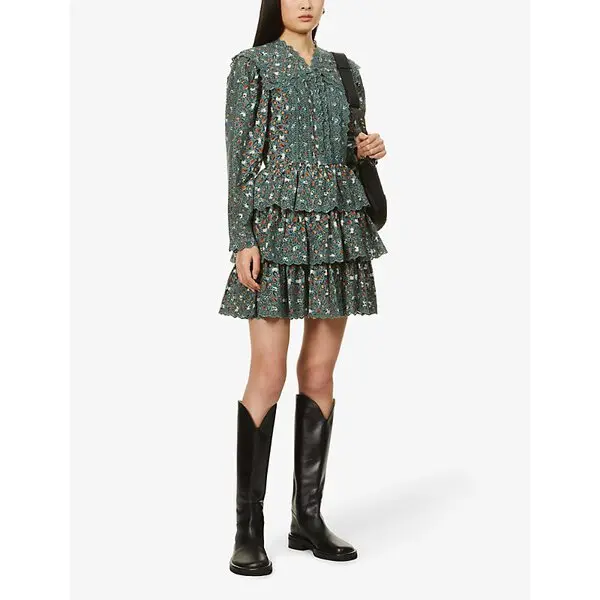 Ulla Johnson Aster Floral-print Cotton Mini Dress