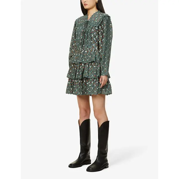 Ulla Johnson Aster Floral-print Cotton Mini Dress