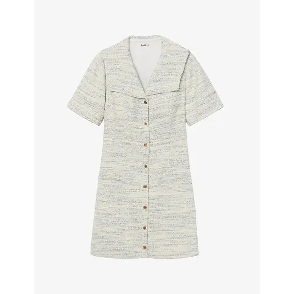 Sandro Bethany Sailor-collar Tweed Mini Dress