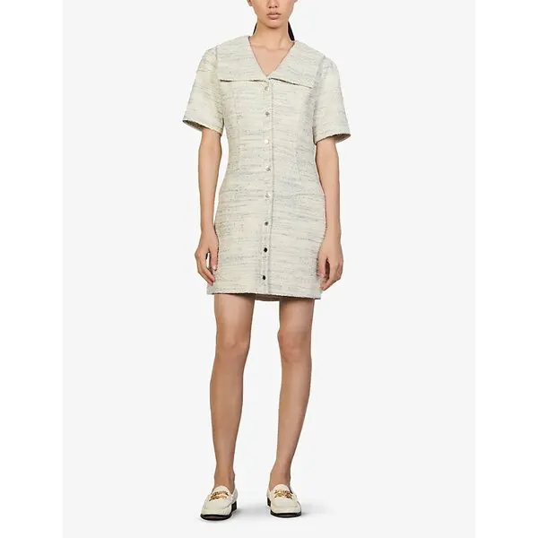 Sandro Bethany Sailor-collar Tweed Mini Dress