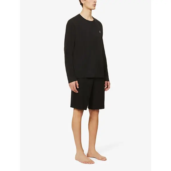 Polo Ralph Lauren Logo-embroidered Cotton-jersey Shorts - Black