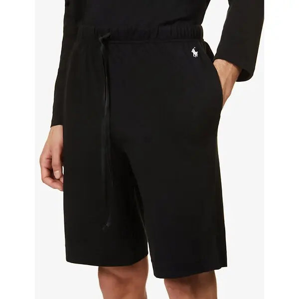 Polo Ralph Lauren Logo-embroidered Cotton-jersey Shorts - Black
