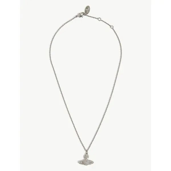 VIVIENNE WESTWOOD Grace Bas Relief Necklace - Platinum/ Crystal