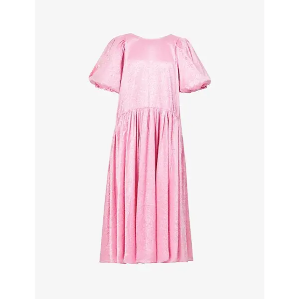 strapless open back dress Pink Floral Mini Dress Cowl Neck main image 0