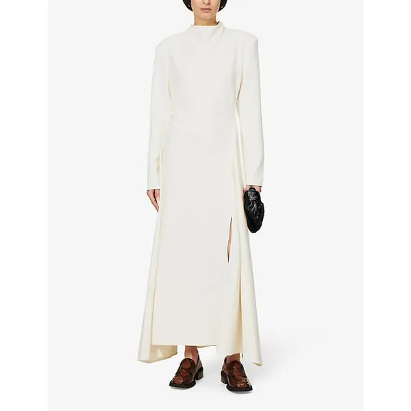 long cowl neck satin dress Glenda Cowl Neck Twisted Satin Dress – Cuffs main image 1
