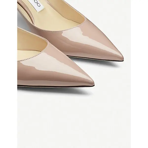 JIMMY CHOO Bing 65 Crystal-embellished Patent-leather Mules - Ballet Pink