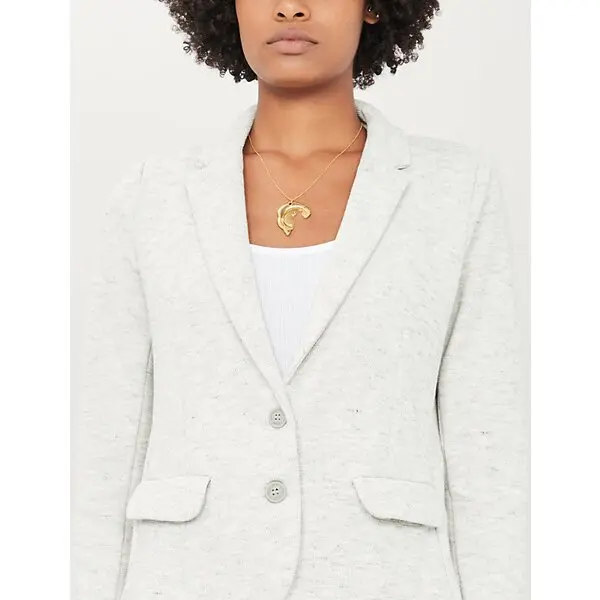 Whistles Notch-lapels Slim-fit Cotton-blend Jacket - Grey