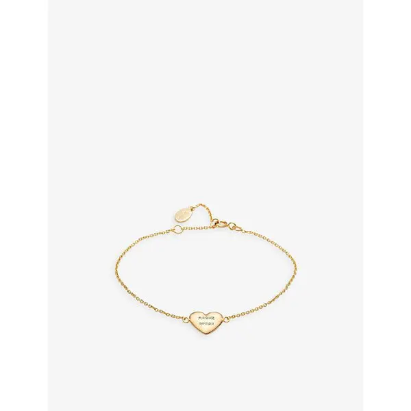 LA MAISON COUTURE With Love Darling Vermeil Sterling Silver And Cubic Zirconia Pendant Bracelet - Gold