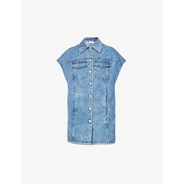 Dries Van Noten Sleeveless Oversized Denim Jacket