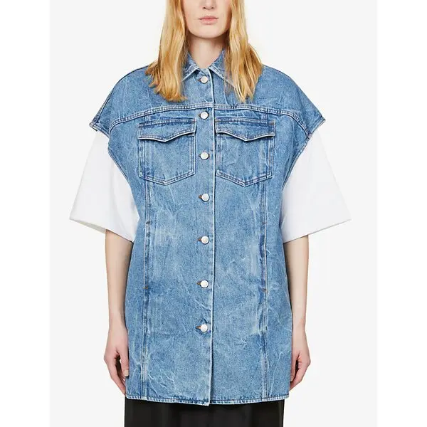 Dries Van Noten Sleeveless Oversized Denim Jacket