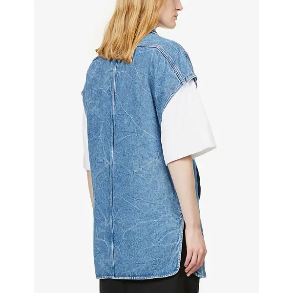 Dries Van Noten Sleeveless Oversized Denim Jacket