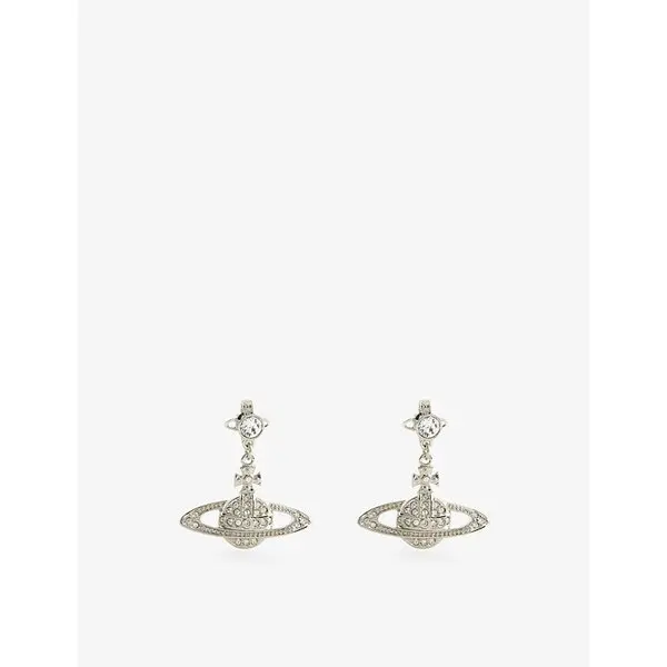 VIVIENNE WESTWOOD Mini Bas Relief Drop Earrings - Platinum/ Crystal