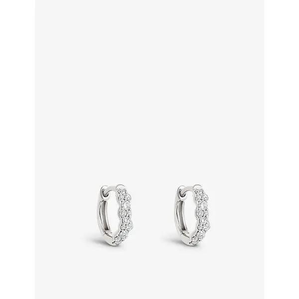 Astley Clarke Interstellar Mini Diamond Hoop Earrings - 14ct White Gold