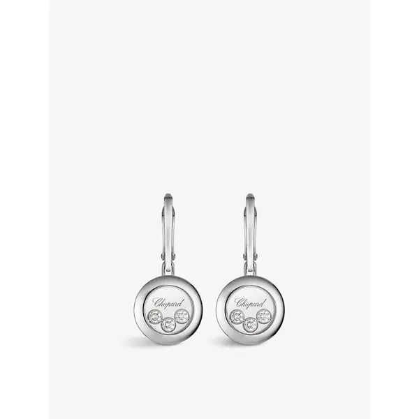 Chopard Happy Diamonds 18ct White-gold Drop Earrings
