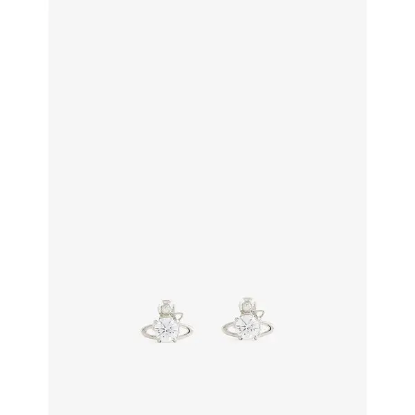 VIVIENNE WESTWOOD Reina Orb Stud Earrings - Platinum/ White Cz