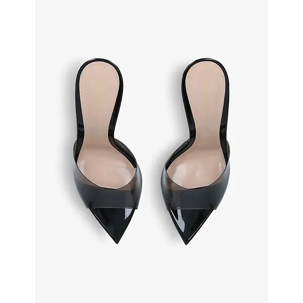 GIANVITO ROSSI Elle Leather And Pvc Heeled Mules - Black