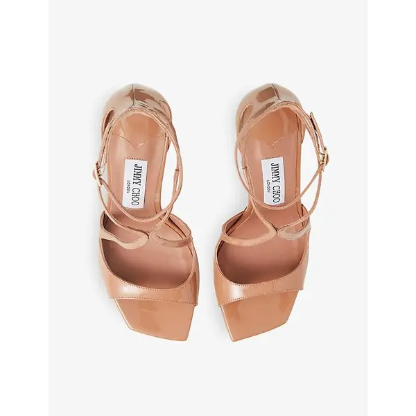 JIMMY CHOO Azia 95 Strappy Leather Heeled Sandals - Ballet Pink