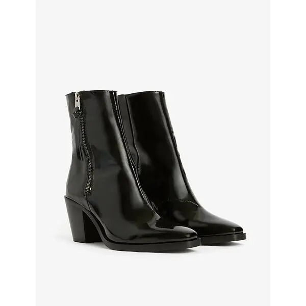 ALLSAINTS Cohen Patent Leather Ankle Boots