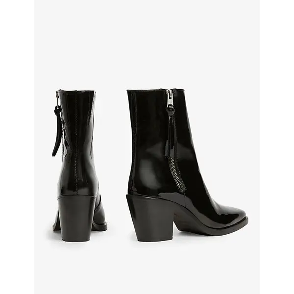 ALLSAINTS Cohen Patent Leather Ankle Boots