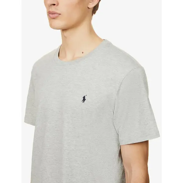 Polo Ralph Lauren Logo-embroidered Cotton-jersey T-shirt Xxl - Andover Heather