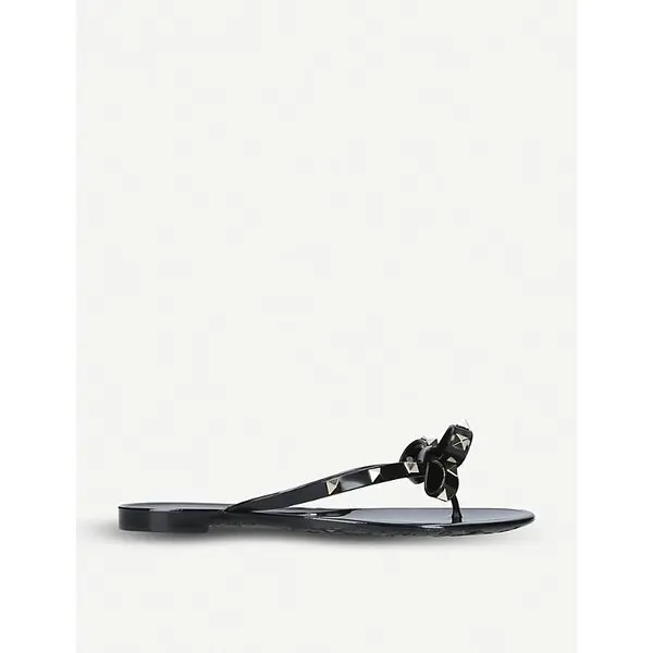 Valentino Garavani Rockstud-embellished Rubber Flip-flops - Black