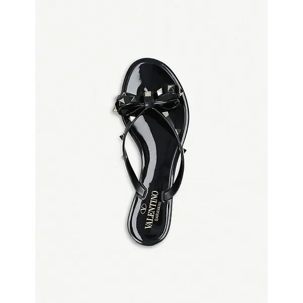 Valentino Garavani Rockstud-embellished Rubber Flip-flops - Black