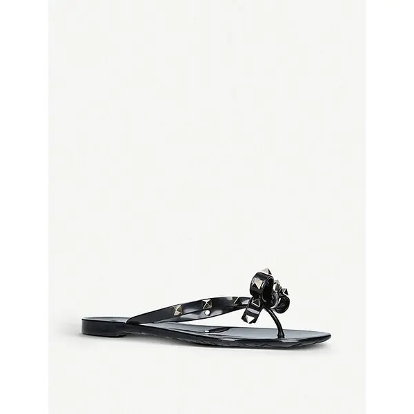 Valentino Garavani Rockstud-embellished Rubber Flip-flops - Black