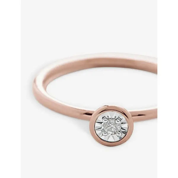 Monica Vinader Diamond Essential 18ct -plated Vermeil Silver Ring